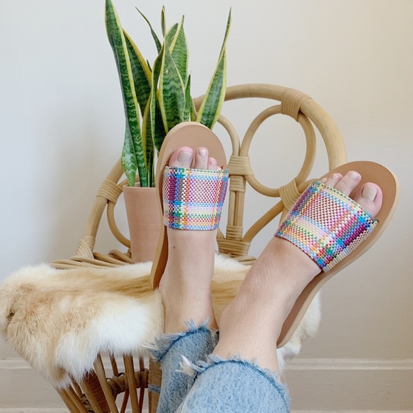 Madewell | Shoes | Nwt Madewell Plaid Sandals | Poshmark